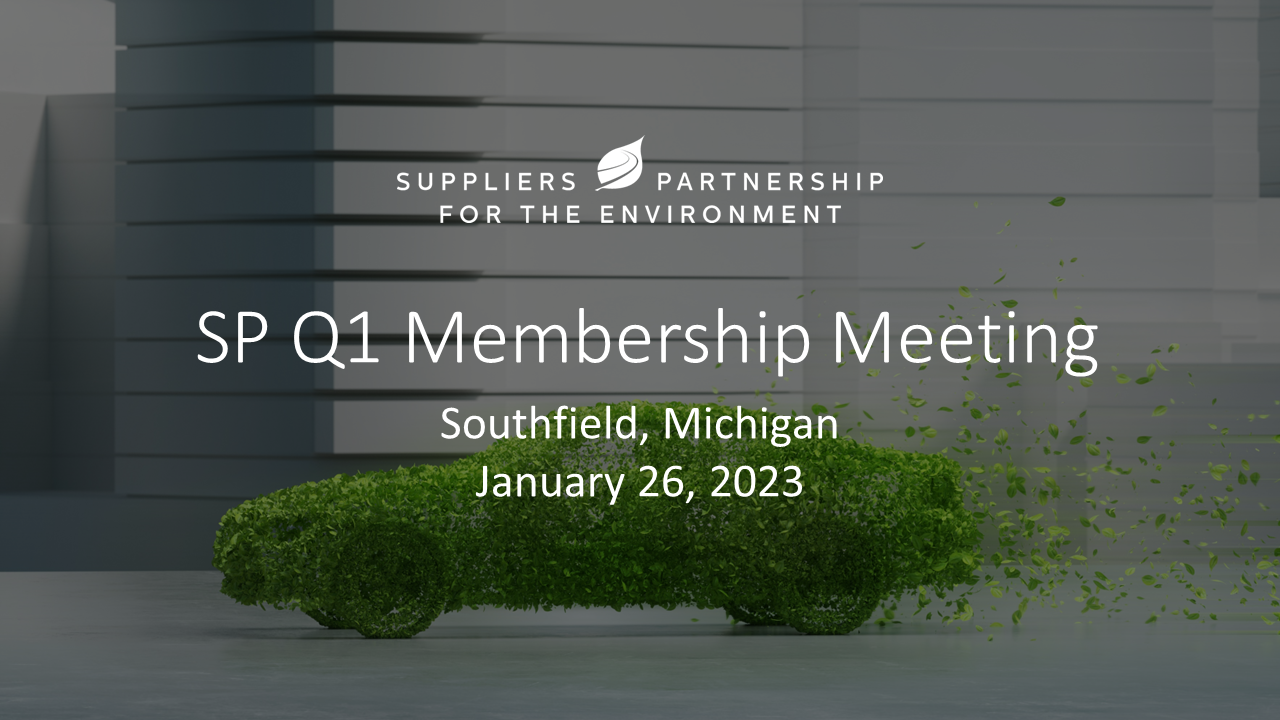 2023 SP Membership Meetings - Suppliers Partnership for the Environment
