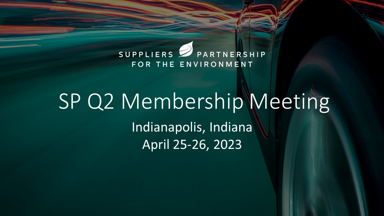 2023 SP Membership Meetings - Suppliers Partnership for the Environment