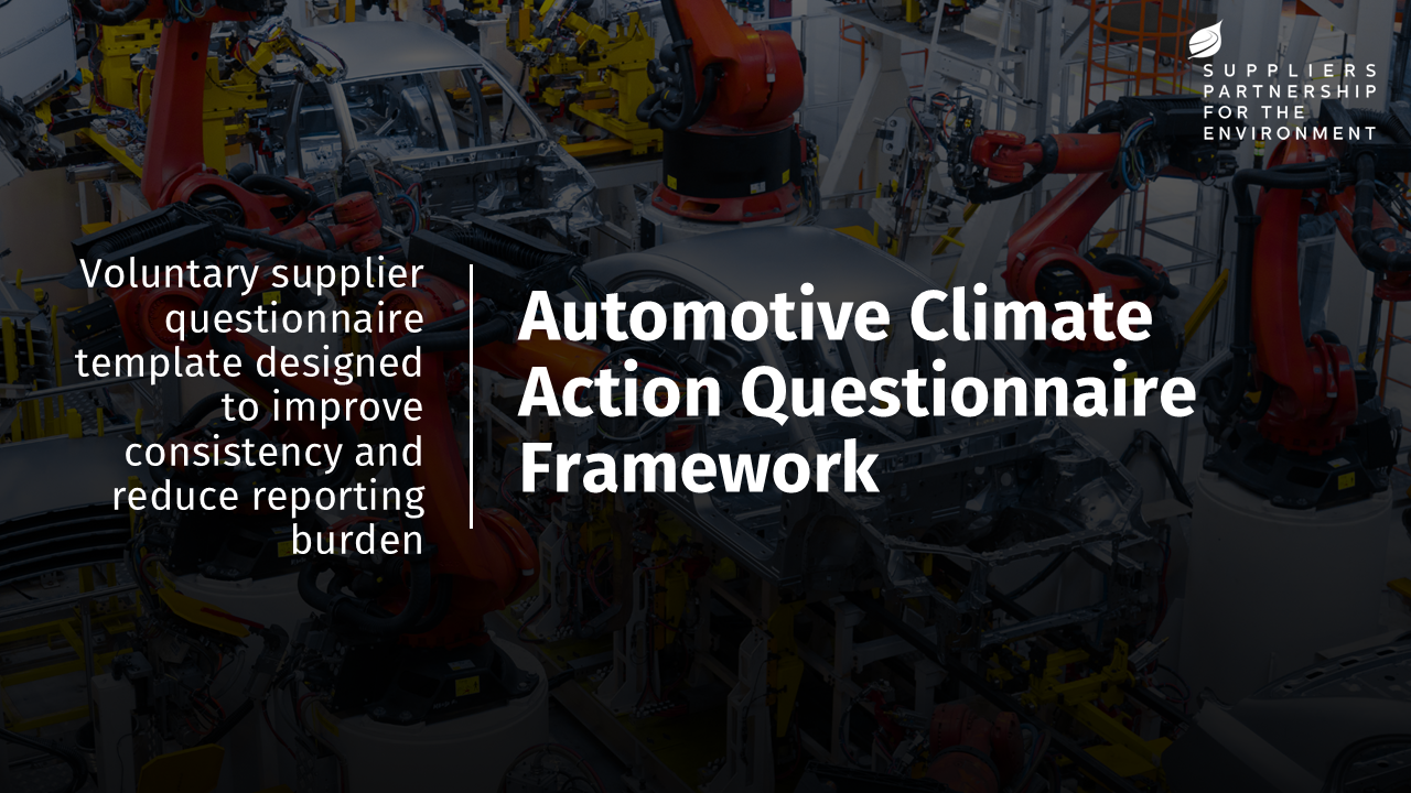 Guidance: Automotive Climate Action Questionnaire Framework - Suppliers ...
